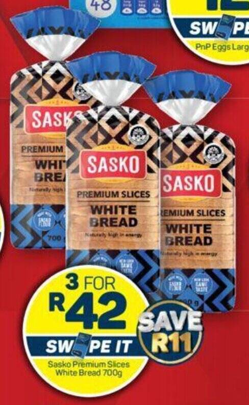 Sasko Premium Slices White Bread 700g offer at Pick n Pay