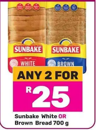 Sunbake White OR Brown Bread 700g offer at Game