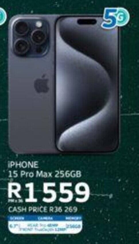 IPHONE 15 Pro Max 256GB offer at Telkom