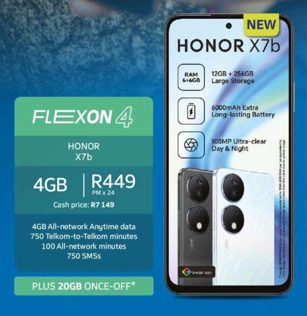 HONOR X7b offer at Telkom
