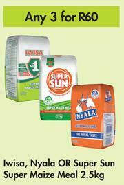 Iwisa, Nayala Or Super Sun Super Maize Meal-For Any 3 x 2.5Kg offer at Game