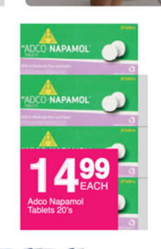 Adco Napamol Tablets 20's offer at Save