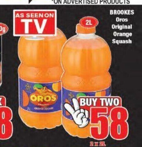 Brookes oros Original Orange Squash 2x2L offer at Boxer
