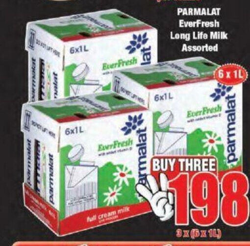 Parmalat Everfresh Long Life Milk Assorted 3 x (6x1L) offer at Boxer