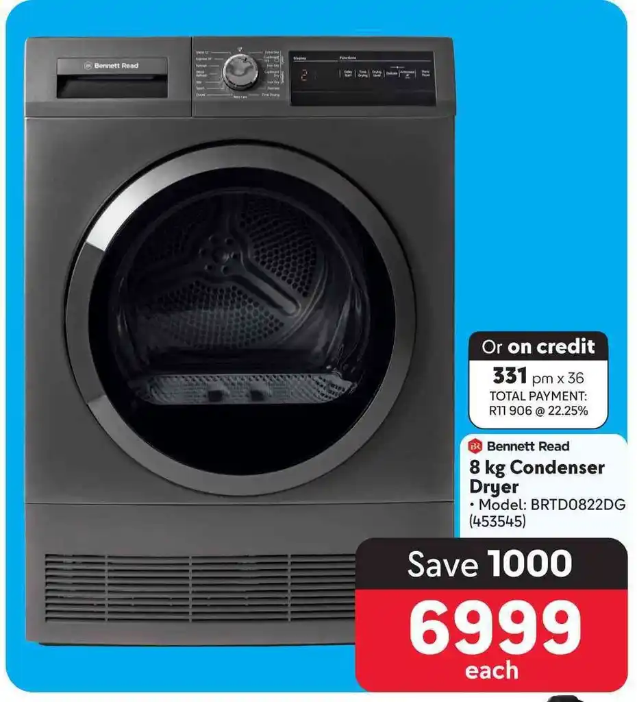 Bennett Read 8 kg Condenser Dryer offer at Makro