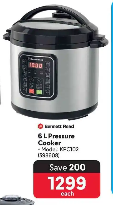 Bennett Read 6L Pressure Cooker offer at Makro