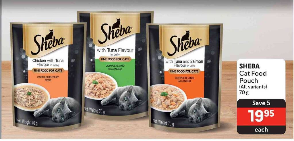 SHEBA Cat Food Pouch (All variants) 70g offer at Makro