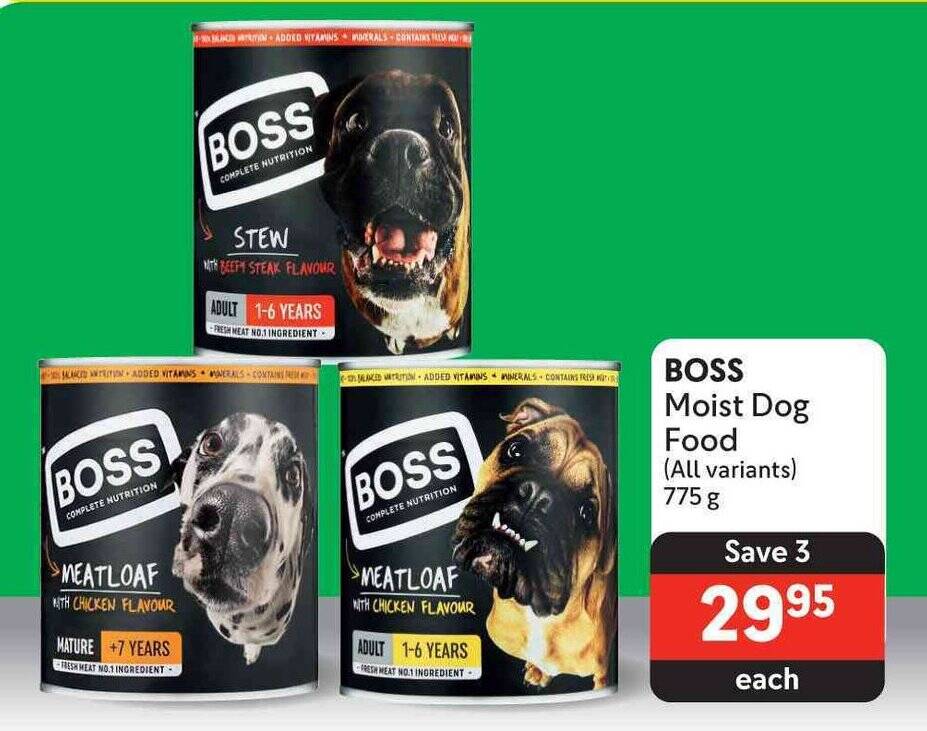 BOSS Moist Dog Food (All variants) 775g offer at Makro