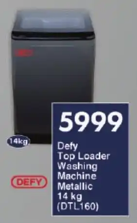 Defy Top Loader Washing Machine Metallic 14kg (DTL160) offer at ...