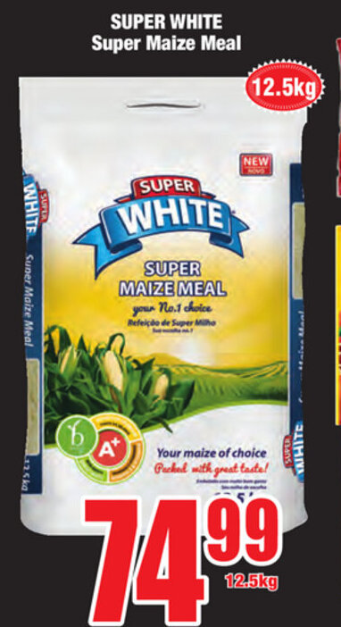 Super White Super Maize Meal 12,5kg offer at Boxer Superstores