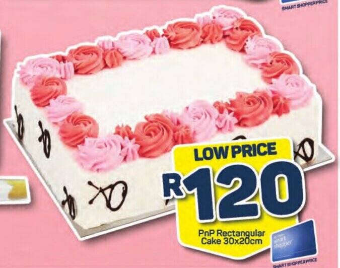 PnP Rectangular Cake 30x20cm offer at Pick n Pay