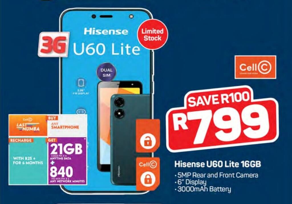 Hisense U60 Lite 16GB offer at Pick n Pay