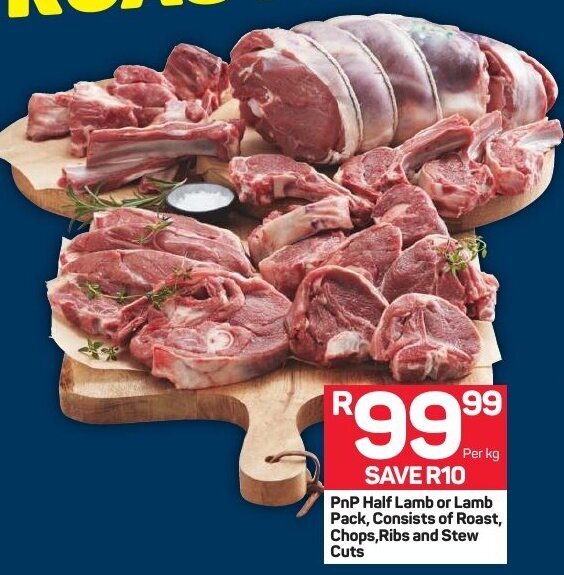 PnP Half Lamb or Lamb Pack, Consists of Roast, Chops, Ribs and Stew ...