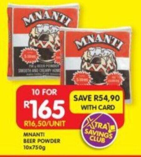 MNANTI BEER POWDER offer at Shoprite