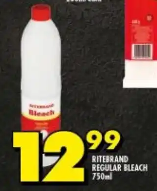 RITEBRAND REGULAR BLEACH 750ml offer at Shoprite