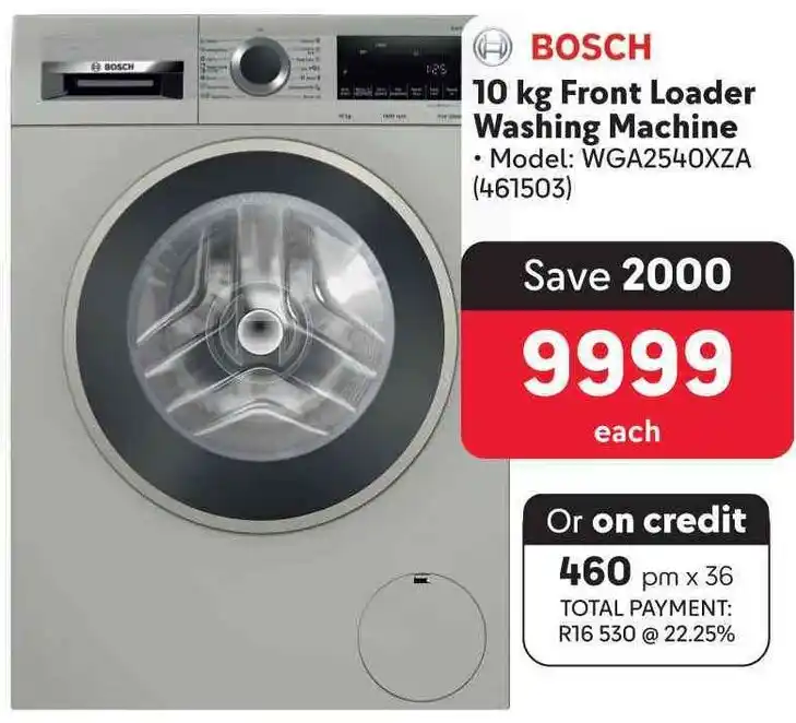 BOSCH 10kg Front Loader Washing Machine offer at Makro