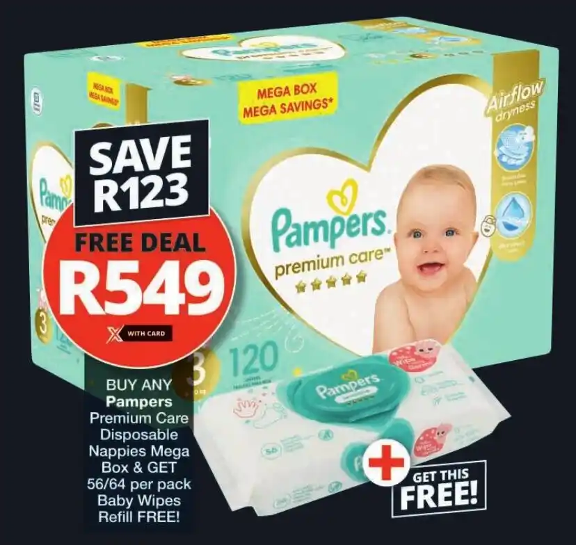 BUY ANY Pampers Premium Care Disposable Nappies Mega Box & GET 56/64 ...