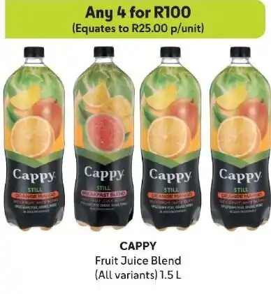 CAPPY Fruit Juice Blend (All variants) 1.5 L offer at Makro