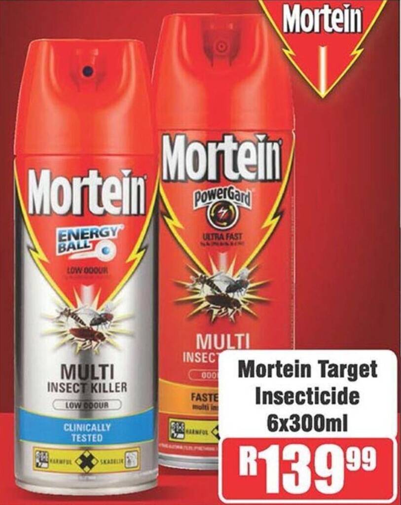 Mortein Target Insecticide 6x300ml offer at Devland Cash And Carry