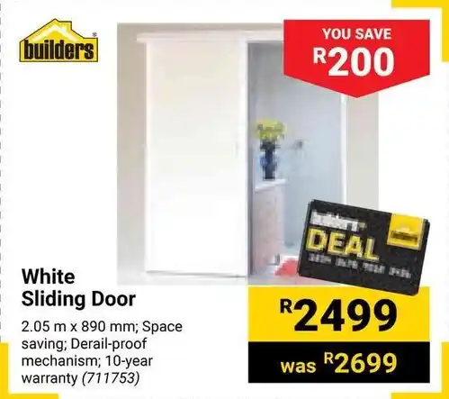White Sliding Door offer at Builders Warehouse