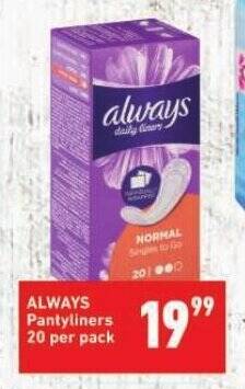 All Always offers - Find and view the cheapest Always offer!