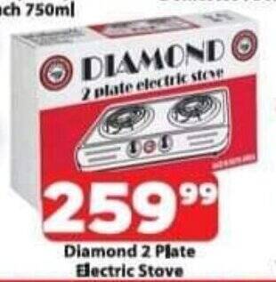 Diamond 2 Plate Electric Stove offer at Check Save