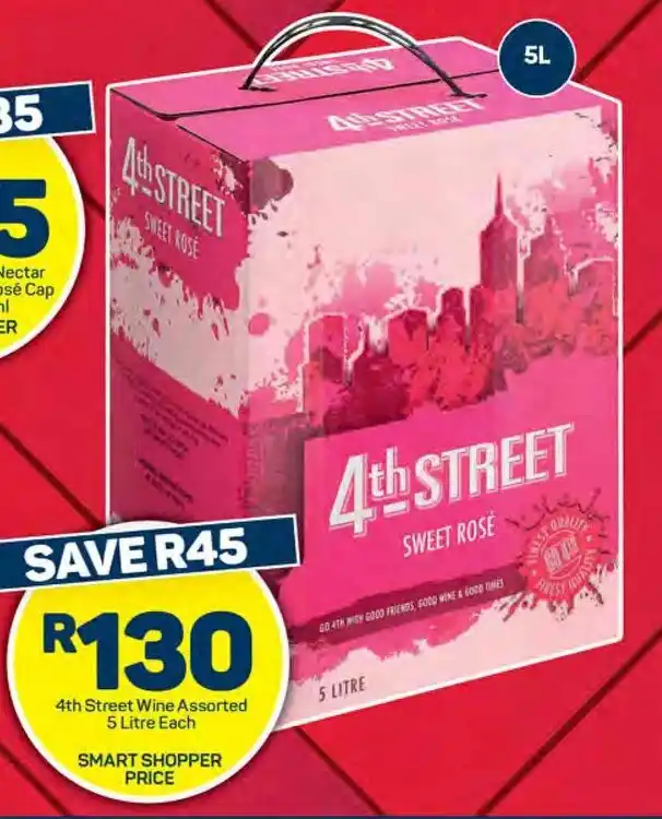 4th Street Wine Assorted 5 Litre Each offer at Pick n Pay Hypermarket