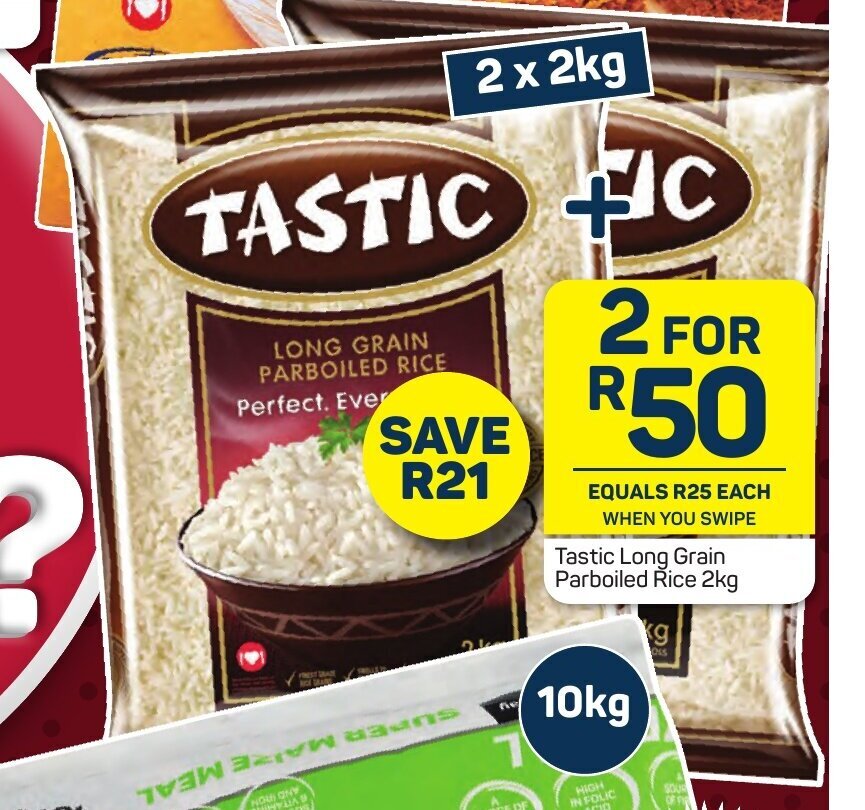 Tastic Long Grain Parboiled Rice 2kg offer at Pick n Pay