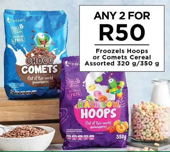 Froozels Hoops or Comets Cereal Assorted 320g/350g offer at Food Lover ...