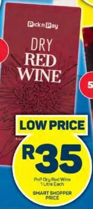 PnP Dry Red Wine 1 Litre Each offer at Pick n Pay