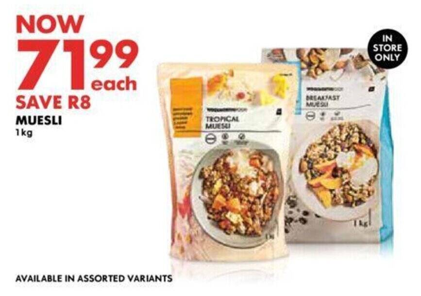 MUESLI 1kg offer at Woolworths