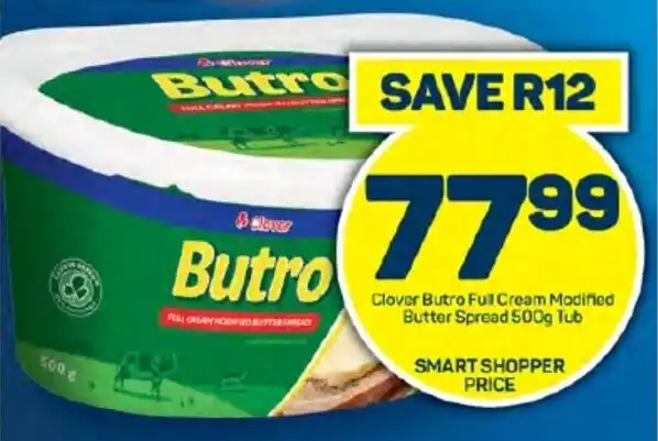 Clover Butro Full Cream Modified Butter Spread 500g Tub offer at Pick n ...