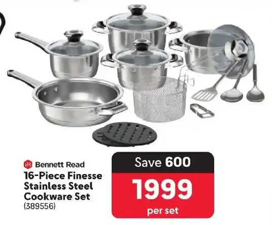 Bennett Read 16-Piece Finesse Stainless Steel Cookware Set offer at Makro