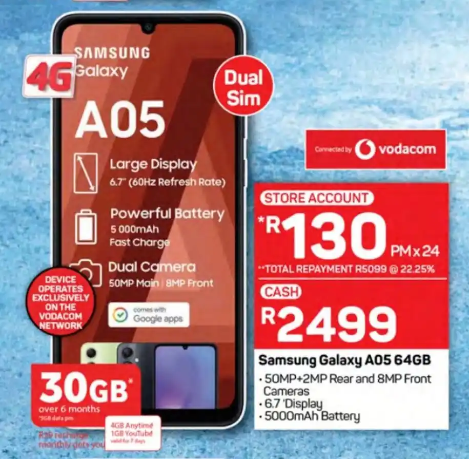 Samsung Galaxy A05 64GB offer at Pick n Pay Hypermarket