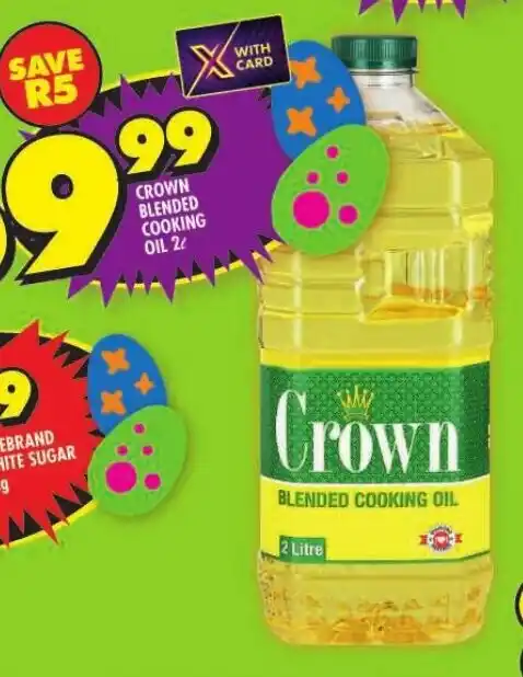 CROWN BLENDED COOKING OIL 2L offer at Shoprite