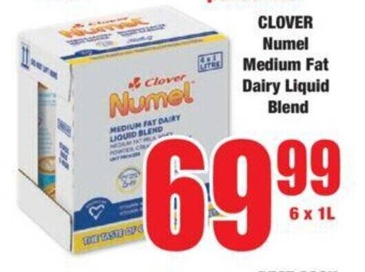 CLOVER Numel Medium Fat Dairy Liquid Blend offer at Boxer
