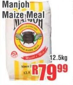 Manjoh Maize Meal 12.5kg offer at Devland Cash And Carry