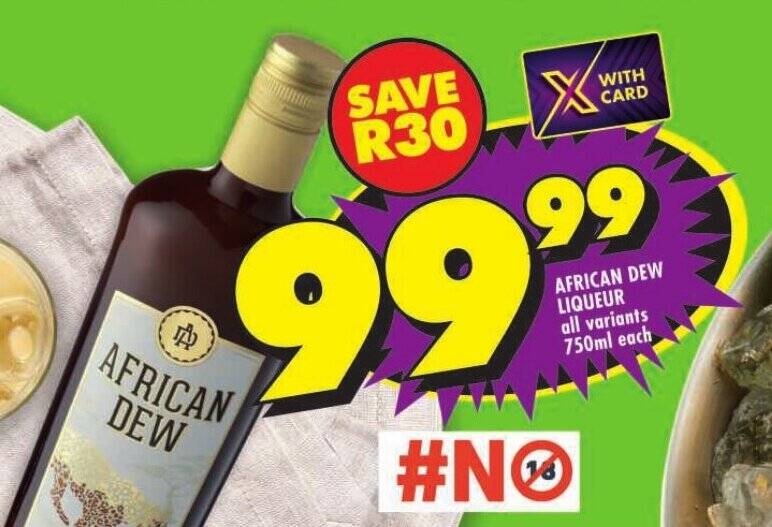 AFRICAN DEW LIQUEUR all variants 750ml each offer at Shoprite