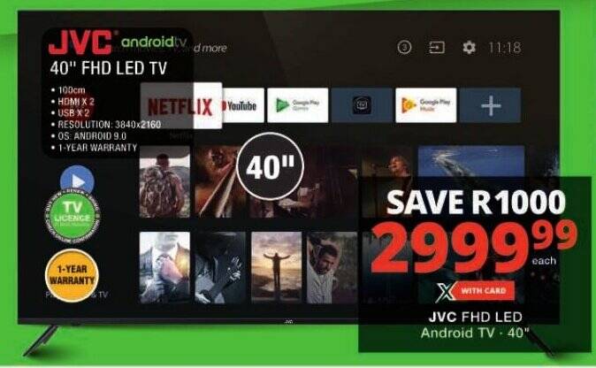 JVC android TV 40" FHD LED offer at Checkers