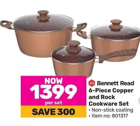 Bennett Read 6-Piece Copper and Rock Cookware Set offer at Game