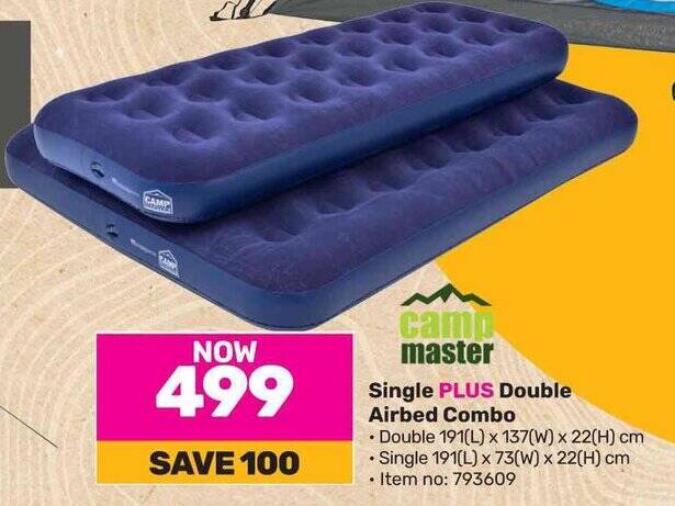 camp master Single PLUS Double Airbed Combo offer at Game