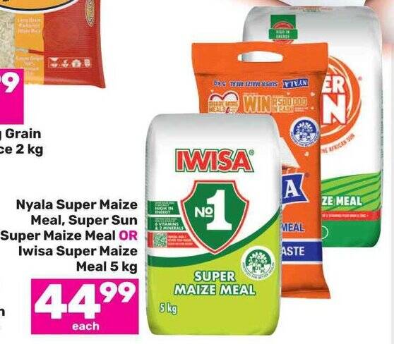 Nyala Super Maize Meal, Super Sun Super Maize Meal OR Iwisa Super Maize ...