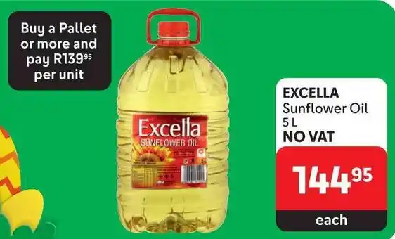 EXCELLA Sunflower Oil 5L offer at Makro