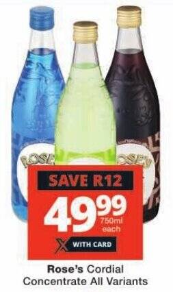 Rose's specials Checkers – May 2025