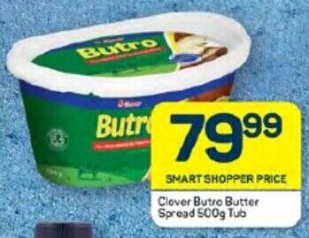 Clover Butro Butter Spread 500g Tub offer at Pick n Pay Hypermarket
