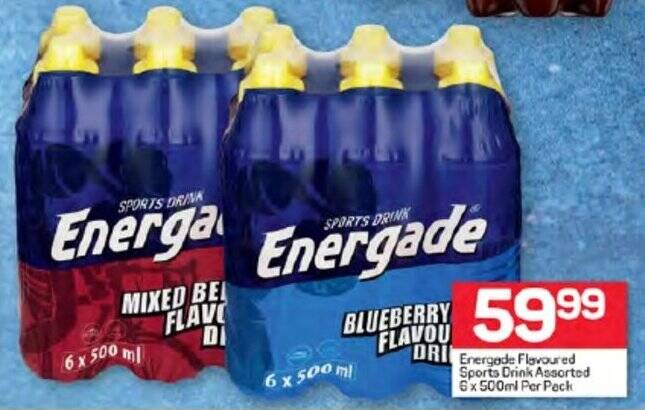 Energade Flavoured Sports Drink Assorted 6x500ml Per Pack offer at Pick ...