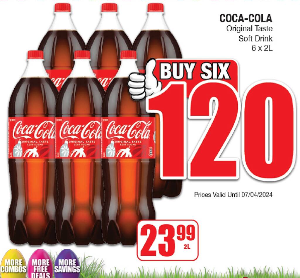 COCA-COLA Original Taste Soft Drink 6x2L offer at Boxer Superstores
