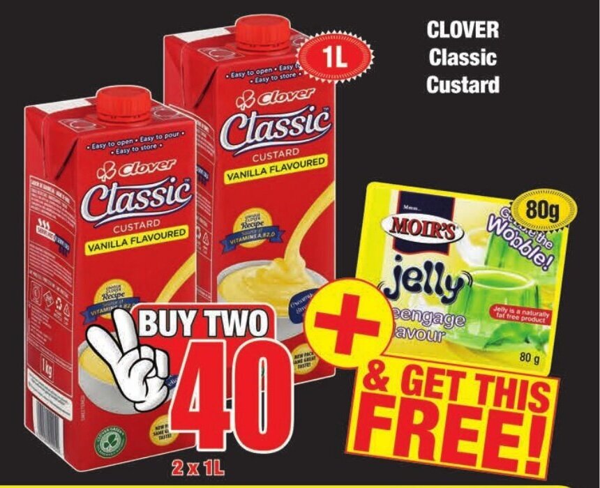 Clover Classic Custard 2x1L offer at Boxer Build