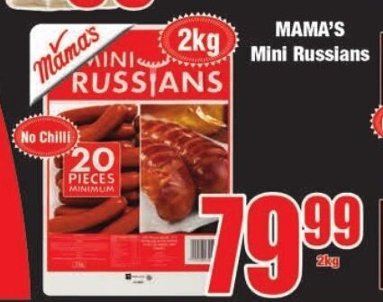Mama's Mini Russians 2kg offer at Boxer Build