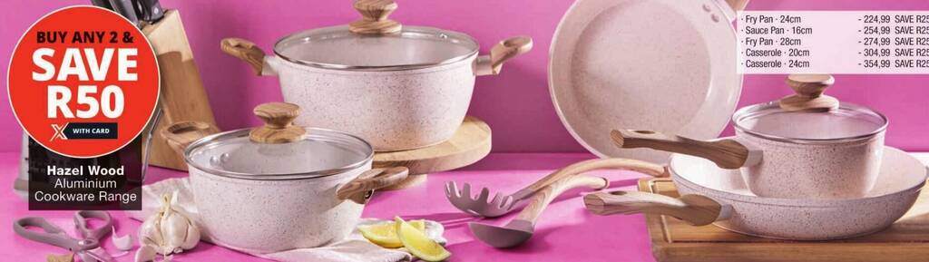 Hazel Wood Aluminium Cookware Range offer at Checkers